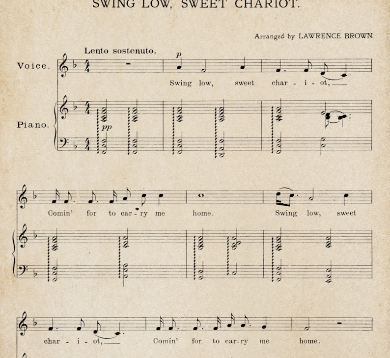 SWING LOW Sweet Chariot, Gospel Music, Negro Spiritual, Antebellum Era ...
