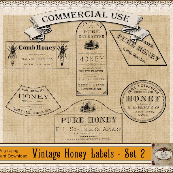 Honey Labels - Etsy