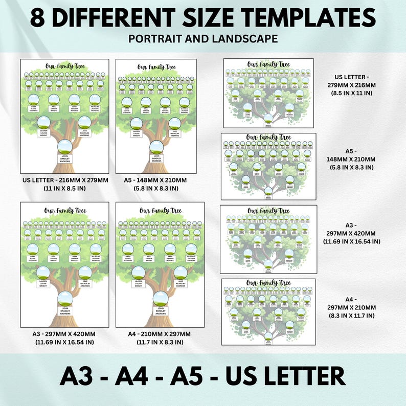 Family Tree Template Editable Canva, Tree of Life, Ancestry Chart ...