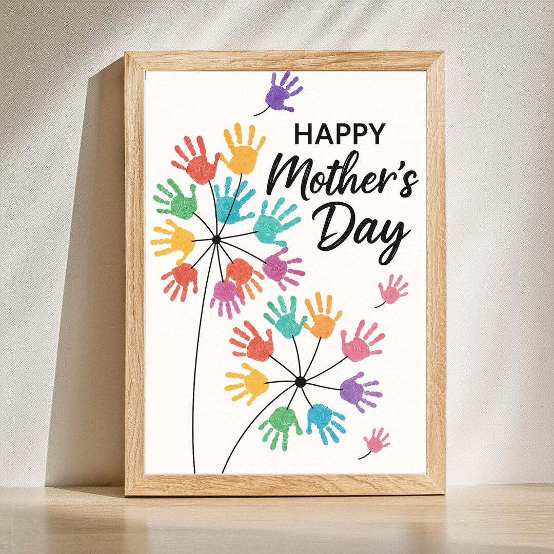 Mother's Day Handprint Art Craft, Mommy Grandmother Handprint ...