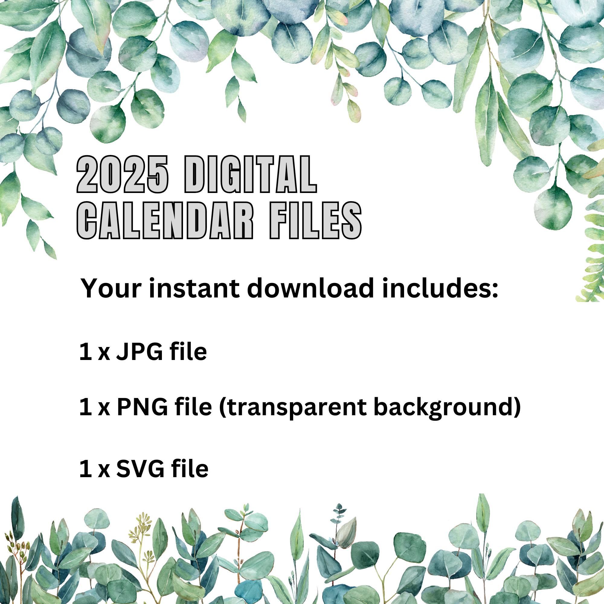 2025 Calendar Transparent Png, New 2025 Printable Calendar Png, New ...