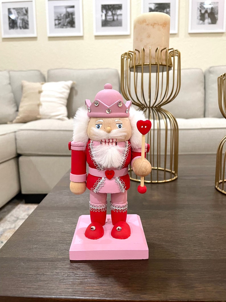 Hand Painted Wooden Nutcracker -- Valentine's Day Nutcracker ...