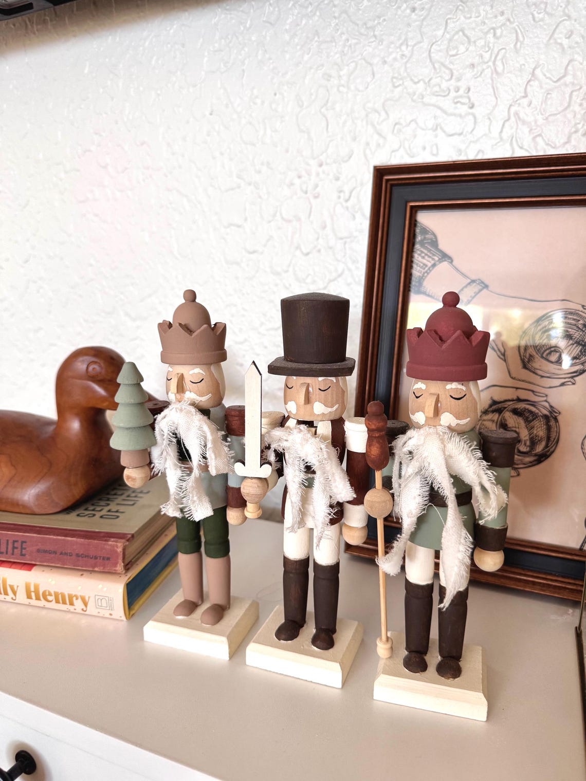 Neutral Christmas Nutcracker — Hand Painted Christmas Nutcracker ...