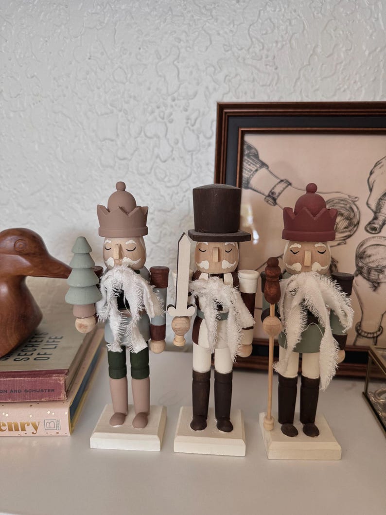 Neutral Christmas Nutcracker — Hand Painted Christmas Nutcracker ...