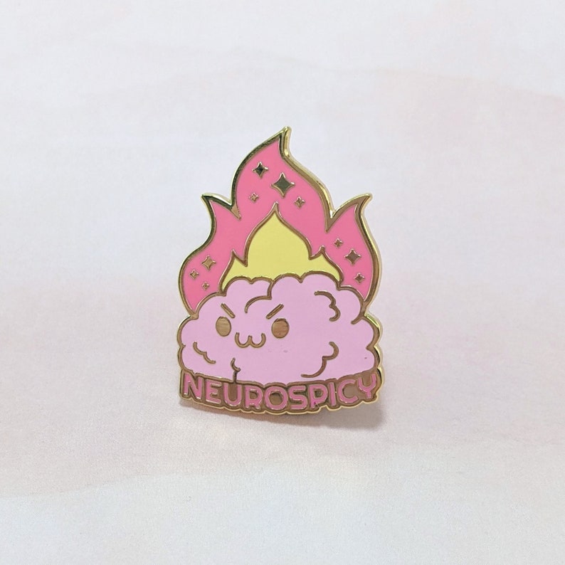 Kawaii Pink Neurospicy Neurodivergent Enamel Pin - Etsy