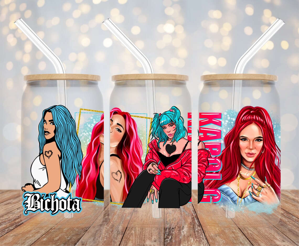 Karol G Sublimation Wrap, Glass Can Wrap, 16oz, Digital Download, Music ...