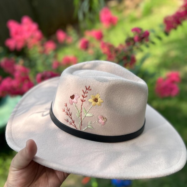 Hand Embroidered Hat - Etsy