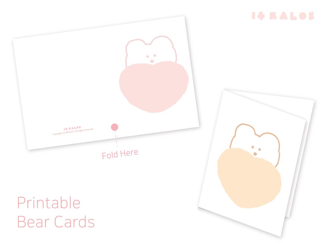 Downloadable Cute Mini Card Printable Greeting Card, Digital Card for ...
