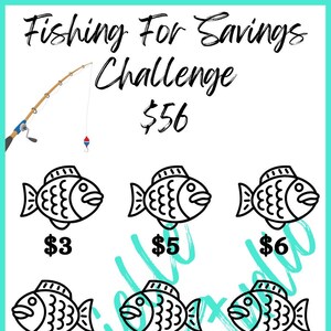 Fishing for Savings Challenge for A6 Envelopes Cash Envelopes Monthly ...