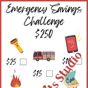 Emergency Saving Challenge for A6 Envelopes Cash Envelopes Monthly ...