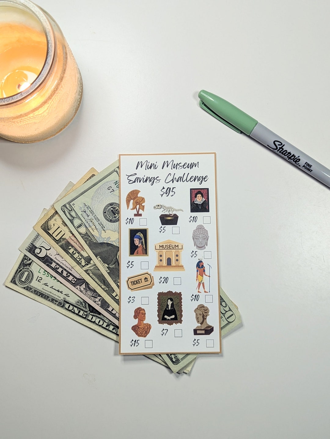 Mini Museum Savings Challenge for A6 Envelopes Cash Envelopes Monthly ...