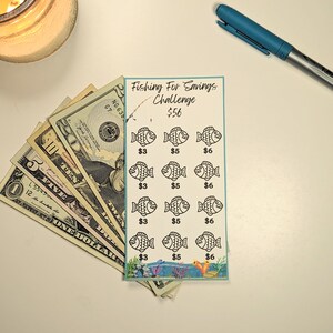 Fishing for Savings Challenge for A6 Envelopes Cash Envelopes Monthly ...