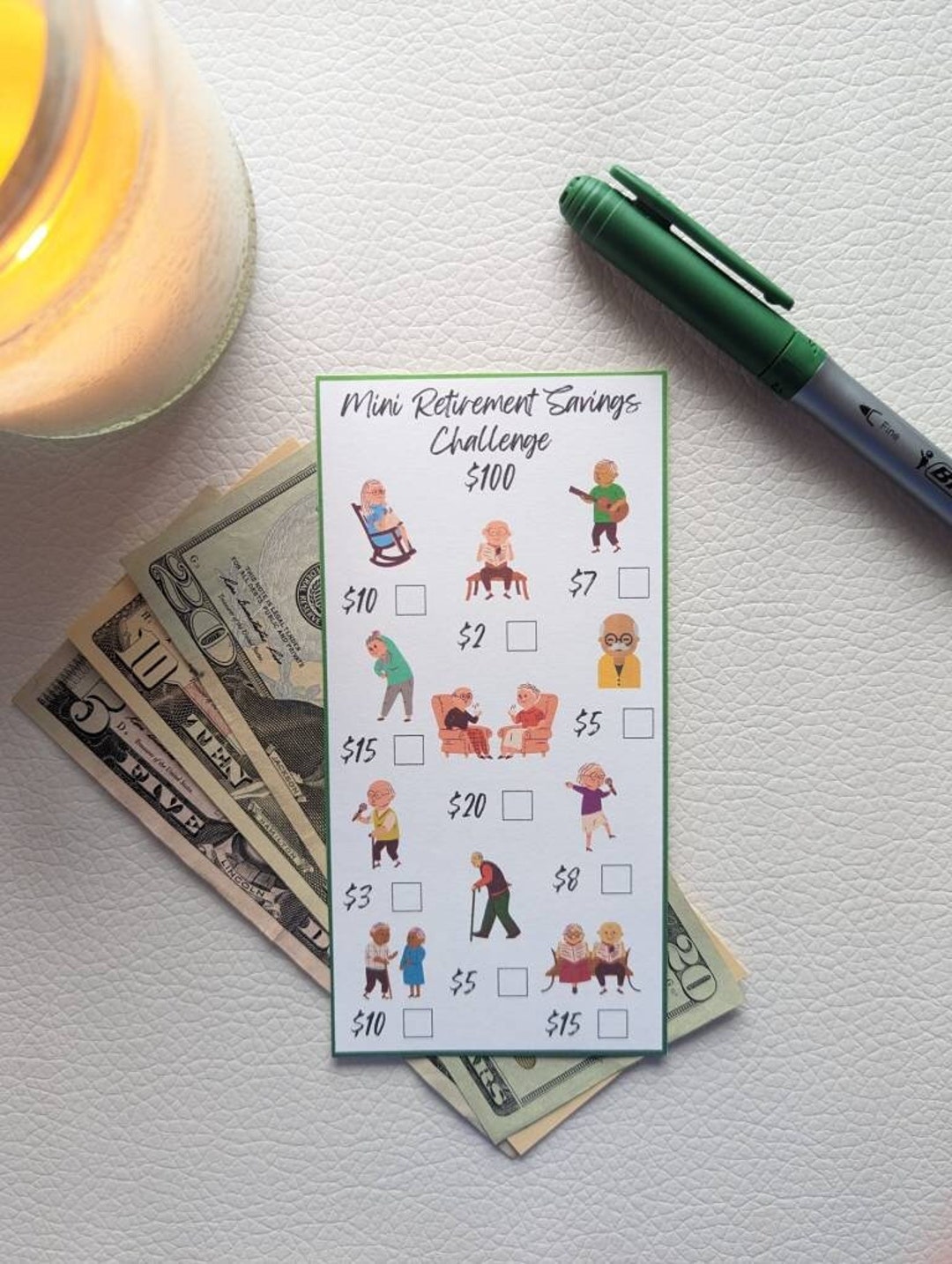 Mini Retirement Savings Challenge for A6 Envelopes Cash Envelopes ...