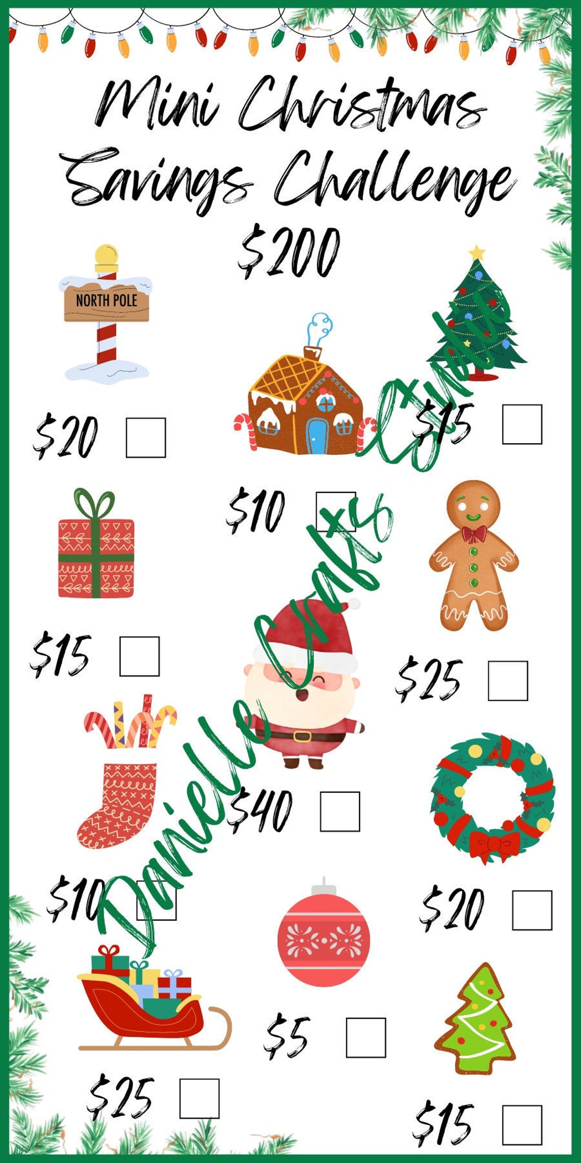 Mini Christmas Saving Challenge for A6 Envelopes Cash - Etsy