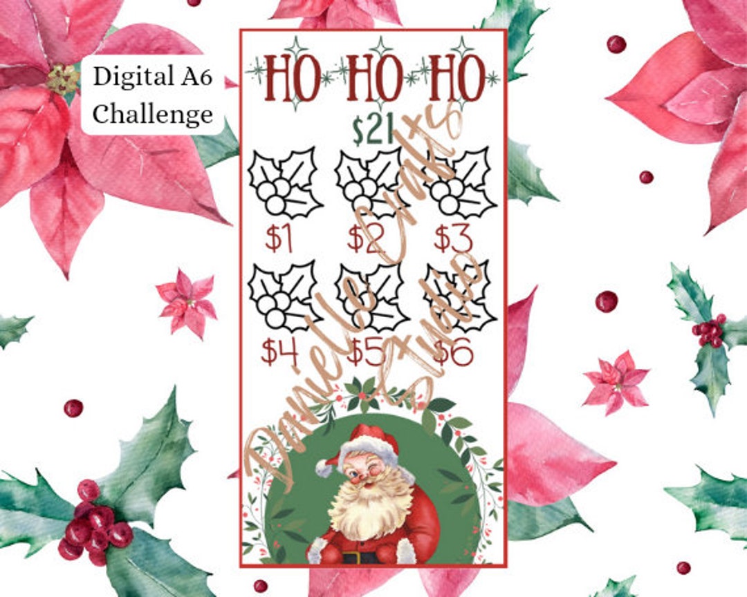 Ho Ho Ho Savings Challenge for A6 Envelopes Cash Envelopes Monthly ...