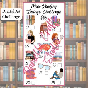 Mini Reading Savings Challenge for A6 Envelopes Cash Envelopes Monthly ...