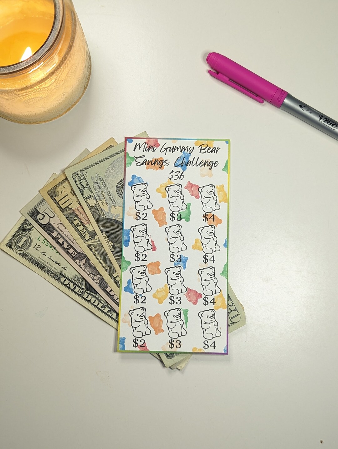 Mini Gummy Bear Savings Challenge for A6 Envelopes Cash Envelopes ...