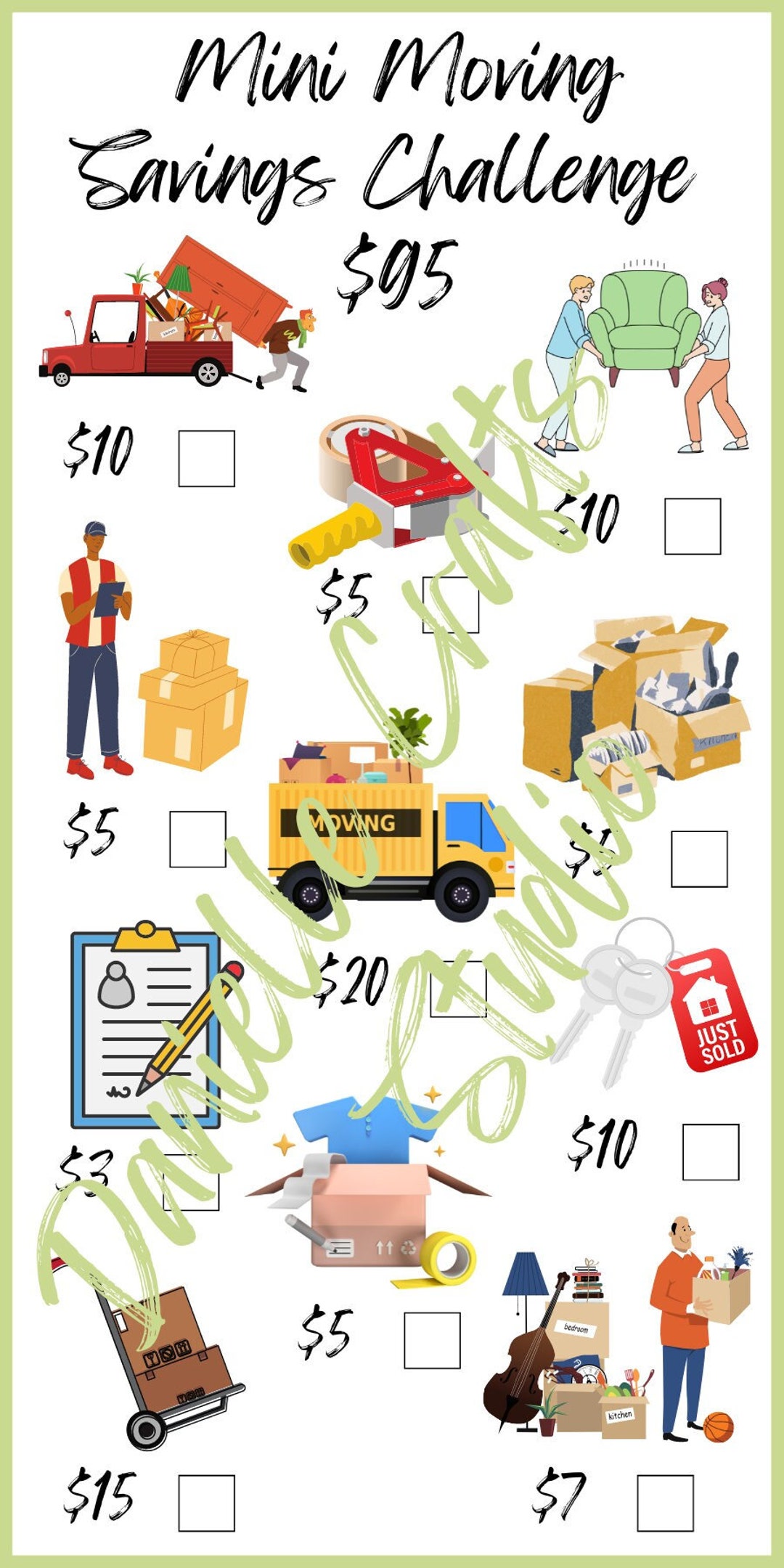 Mini Moving Savings Challenge for A6 Envelopes Cash - Etsy