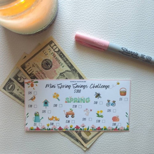 Mini Spring Saving Challenge for A6 Envelopes Cash - Etsy