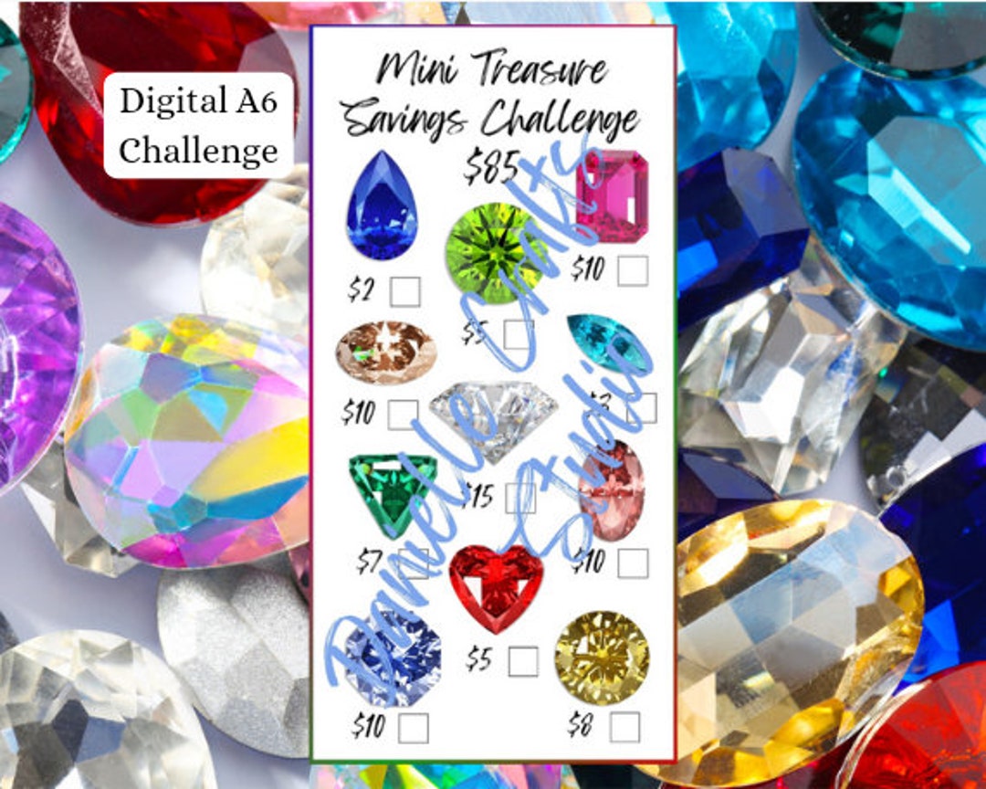 Mini Treasure Savings Challenge for A6 Envelopes Cash Envelopes Low ...