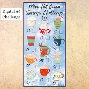 Mini Hot Cocoa Savings Challenge for A6 Envelopes Cash Envelopes ...