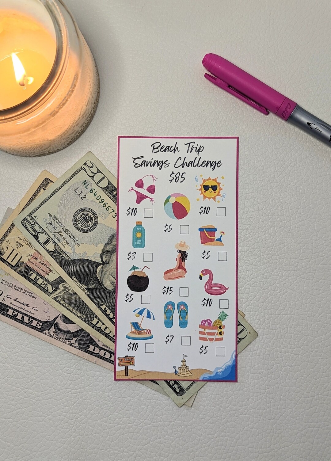 Beach Trip Savings Challenge | for A6 Envelopes | Cash Envelopes ...