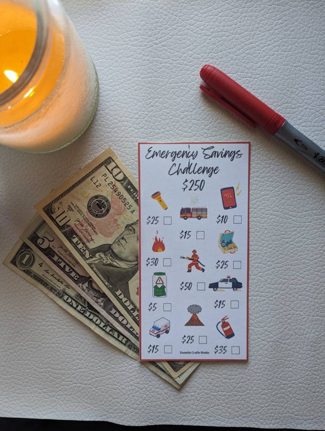 Emergency Saving Challenge for A6 Envelopes Cash Envelopes Monthly ...