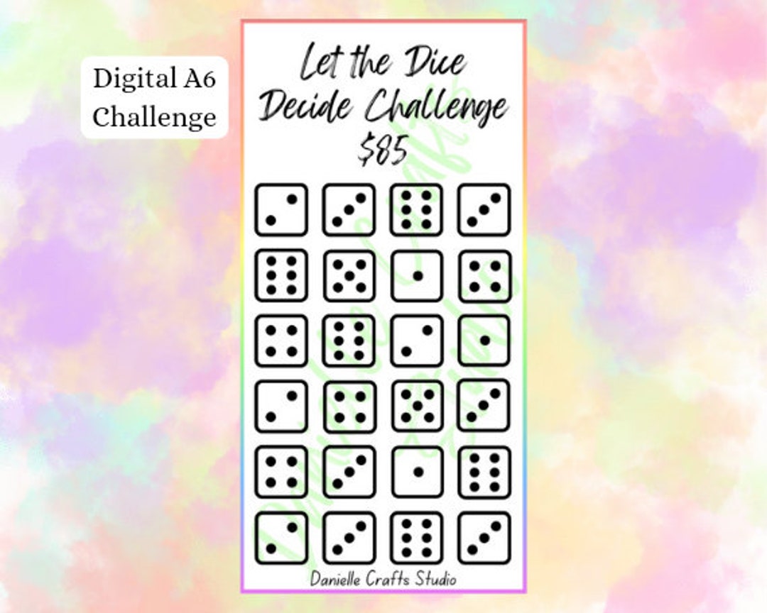 Let the Dice Decide Saving Challenge for A6 Envelopes Cash Envelopes ...