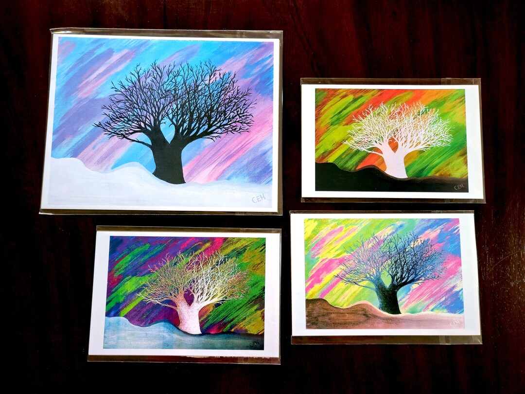 Purple Love Tree Art Print - Etsy