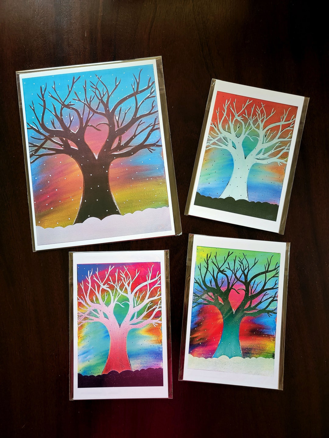 Rainbow Love Tree Art Print - Etsy