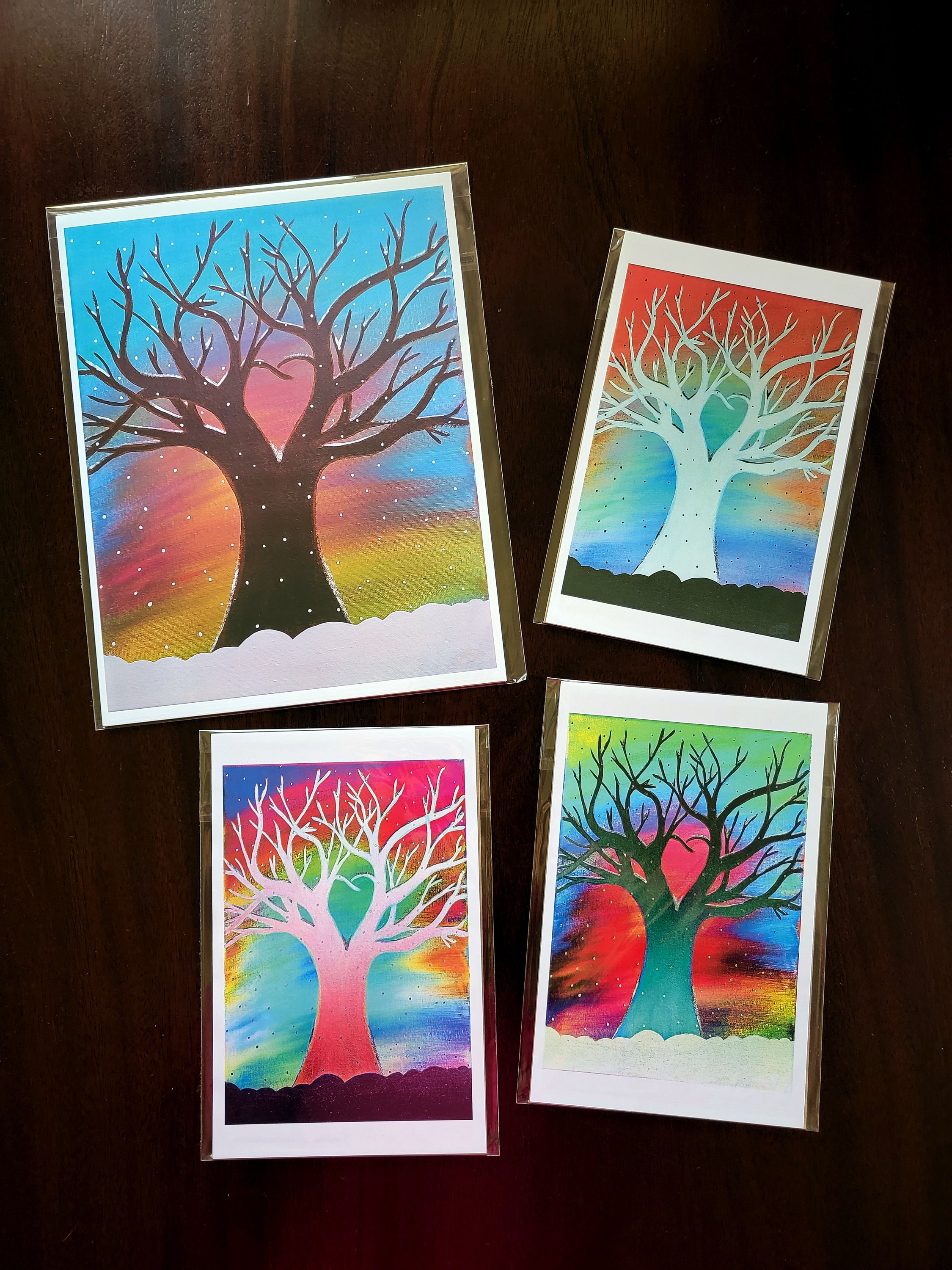 Rainbow Love Tree Art Print - Etsy