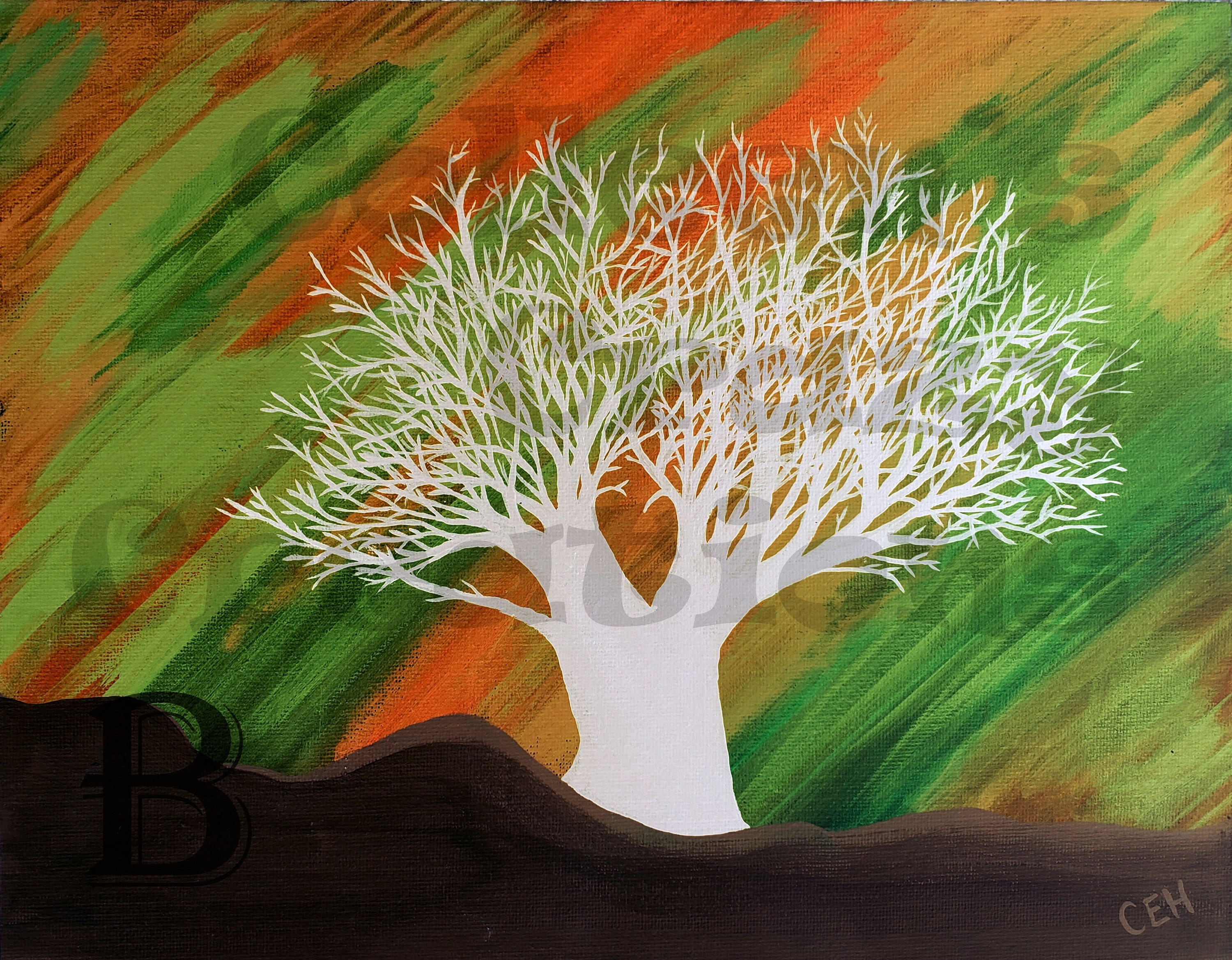 Purple Love Tree Art Print - Etsy