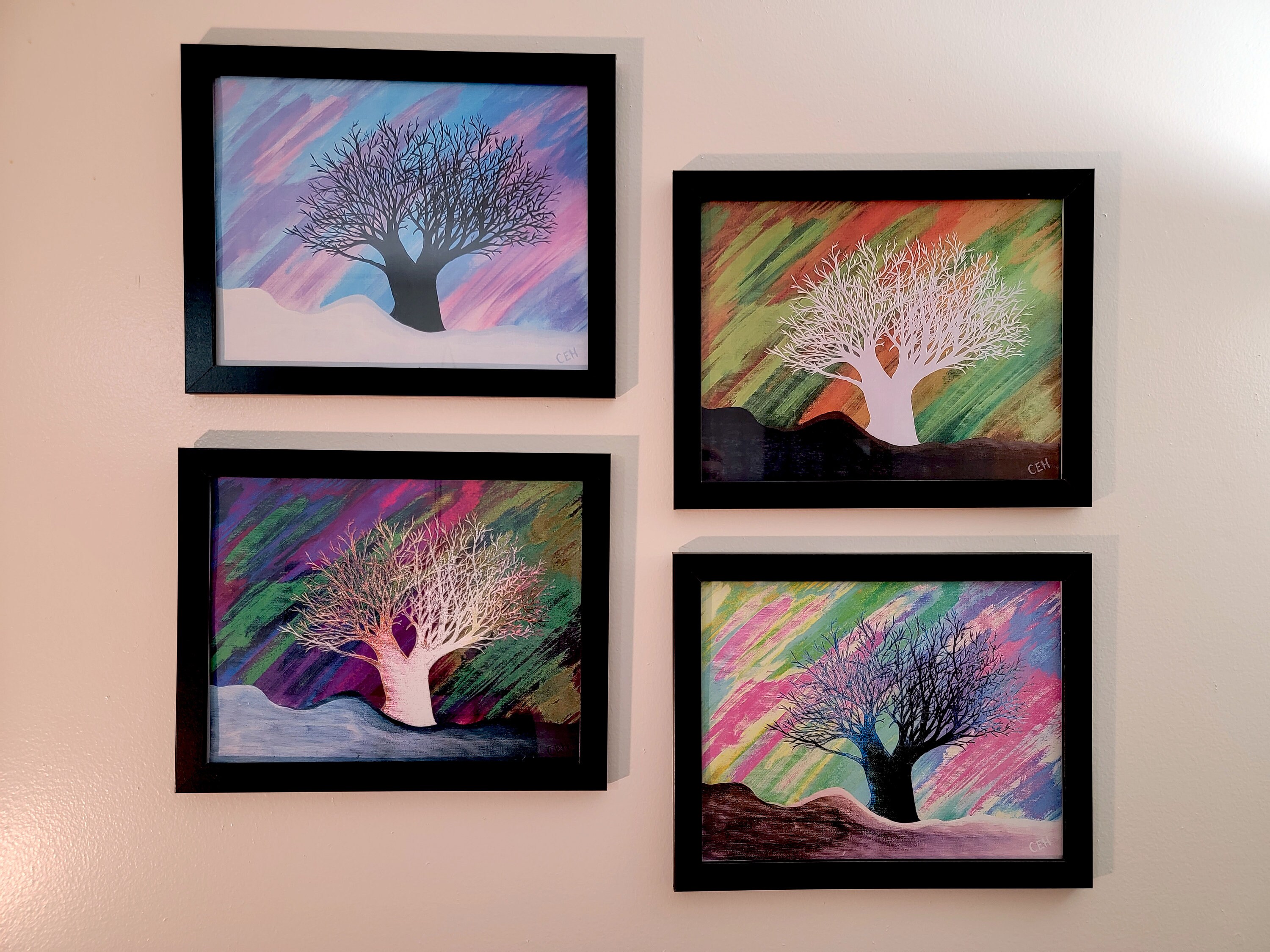 Purple Love Tree Art Print - Etsy