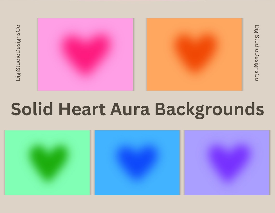 Aura Background Screensaver Wallpaper App Covers Digital Download Solid Aura Heart - Etsy