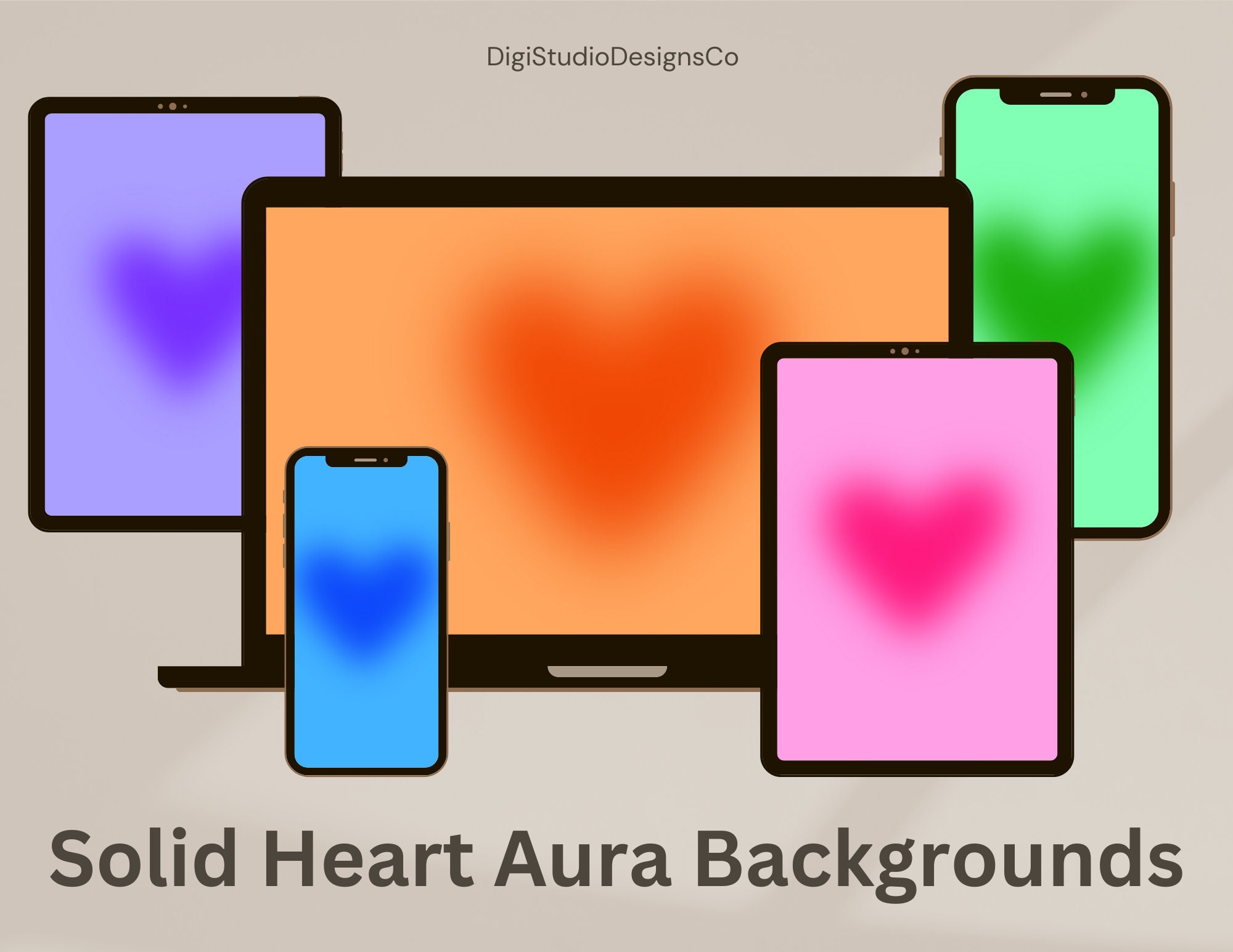 Aura Background Screensaver Wallpaper App Covers Digital Download Solid Aura Heart - Etsy