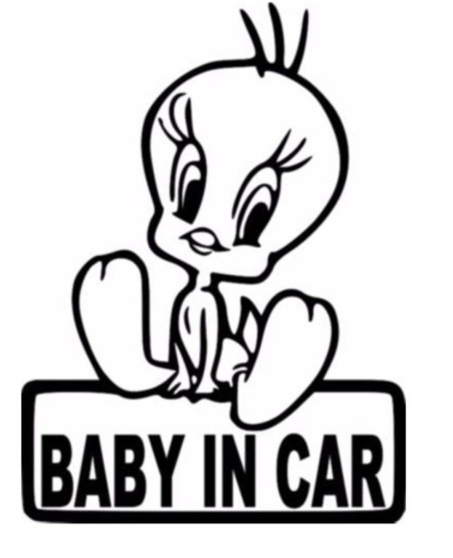 Tweety Bird BABY IN CAR Vinyl Decals Window | Etsy