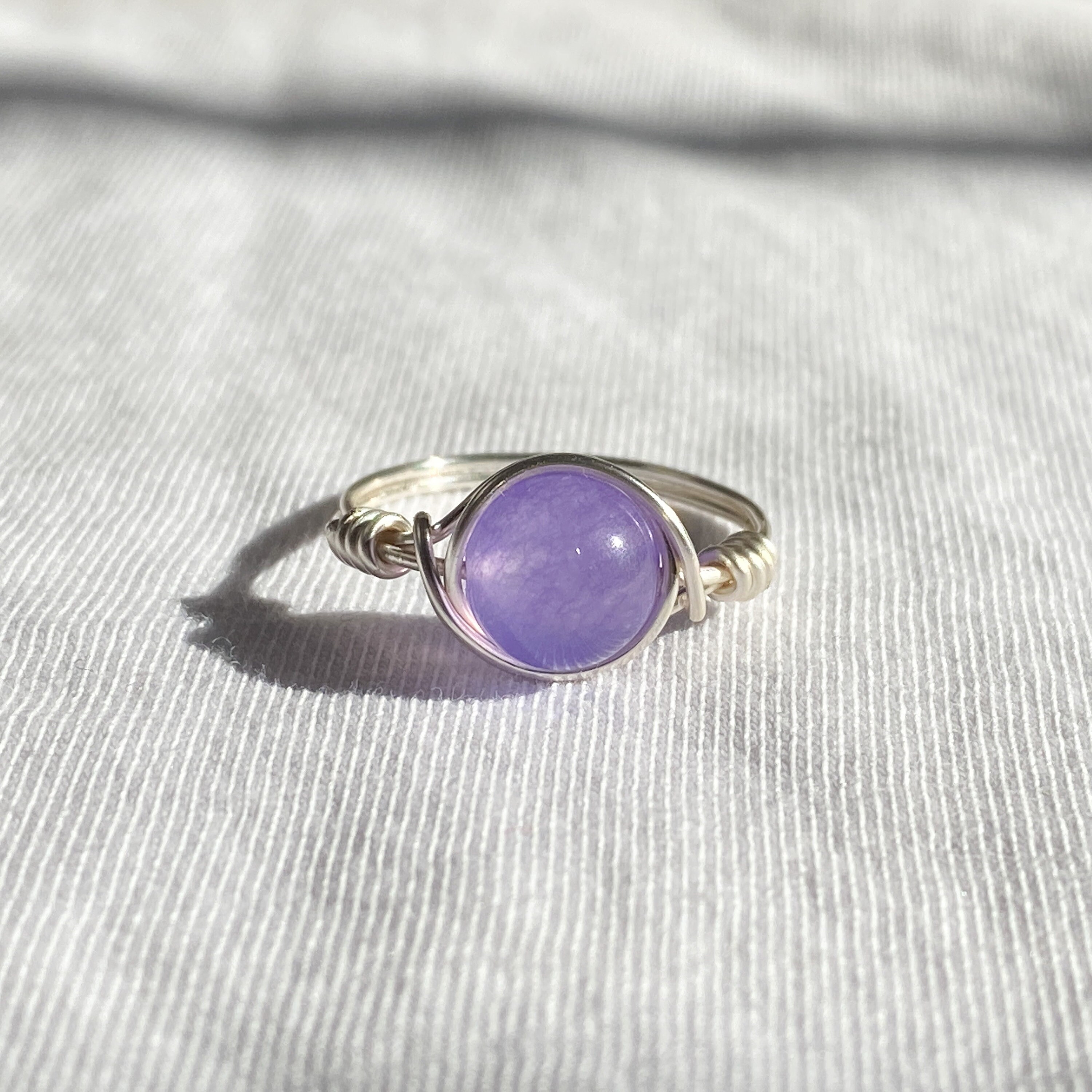 Original purple jade ring handmade ring wire wrapped ring | Etsy