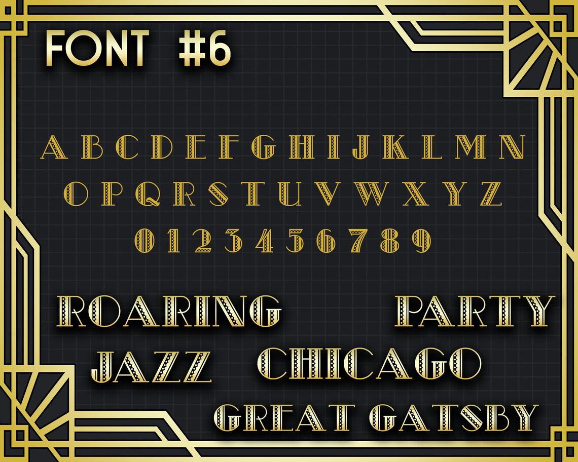 Roaring 1920s Font Bundle, the Great Gatsby Font for Cricut, Chicago ...