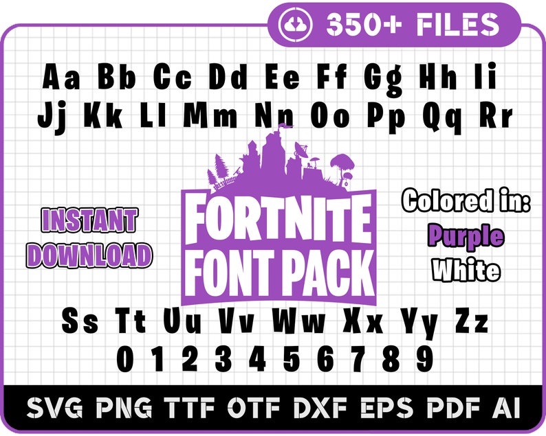 Fortnight SVG Font Cricut Font SVG Font Fortnight Font for - Etsy