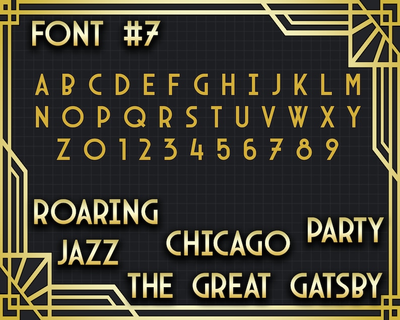 Roaring 1920s Font Bundle, the Great Gatsby Font for Cricut, Chicago ...