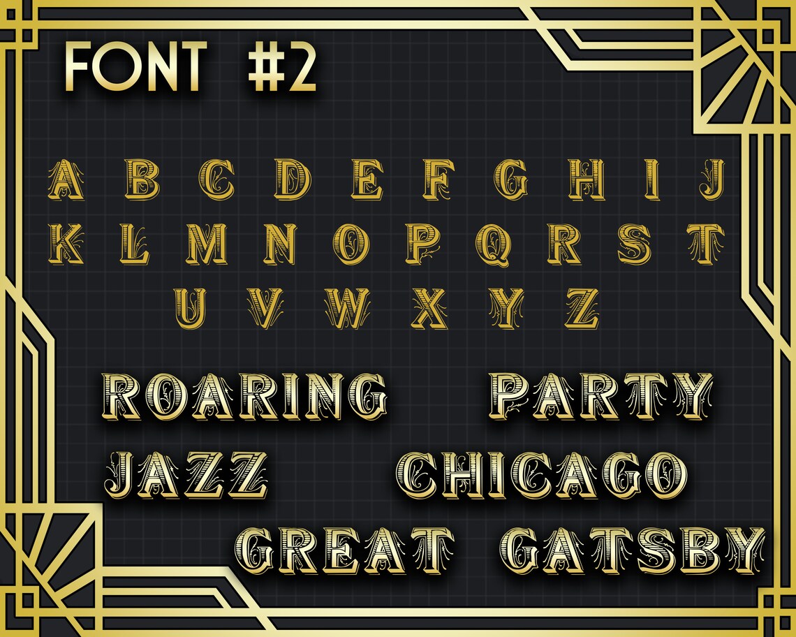 Roaring 1920s Font Bundle the Great Gatsby Font for Cricut - Etsy