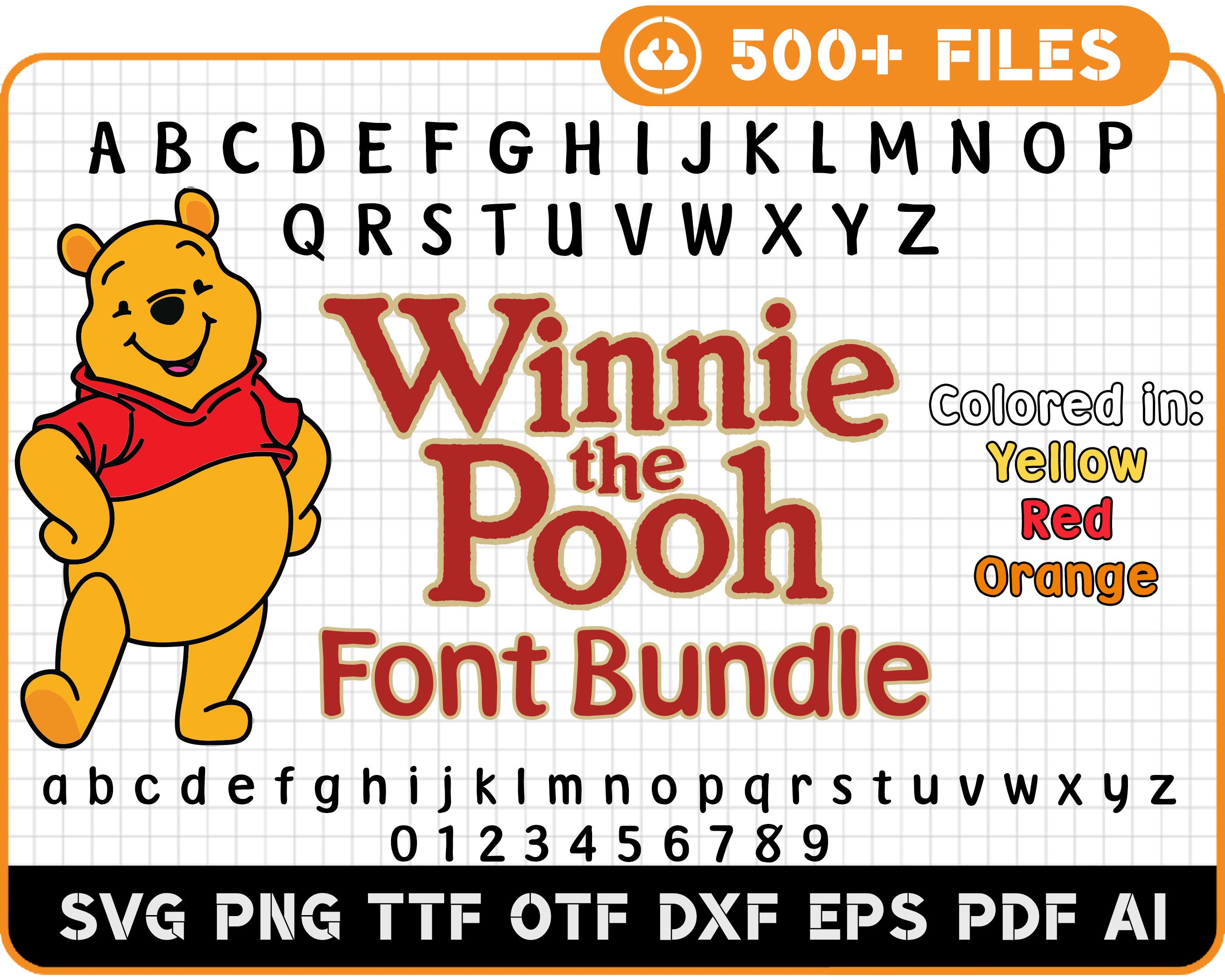 Winnie the Pooh SVG Font Bundle Cricut Font Bundle SVG Font - Etsy ...
