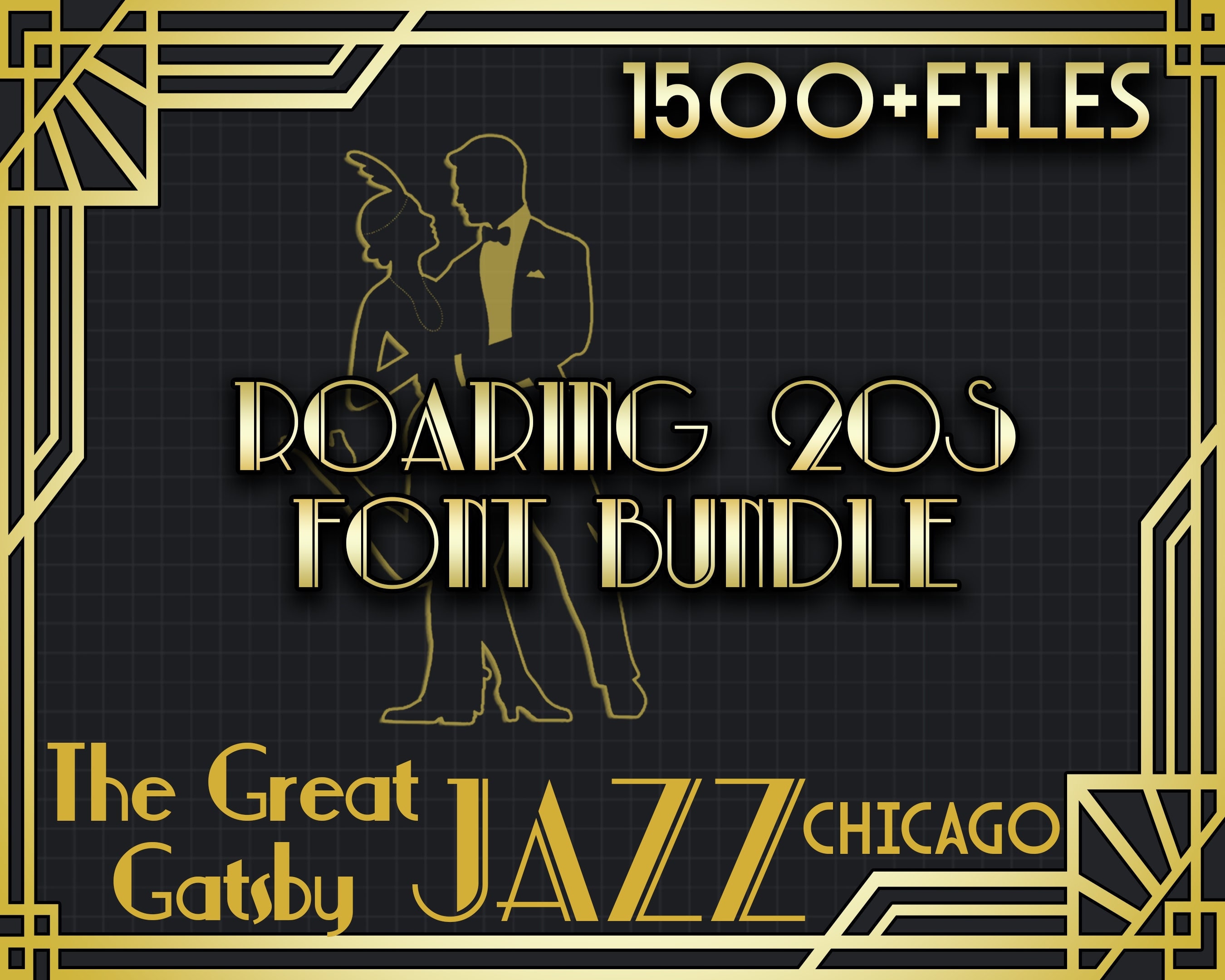 Roaring 1920s Font Bundle, the Great Gatsby Font for Cricut, Chicago ...