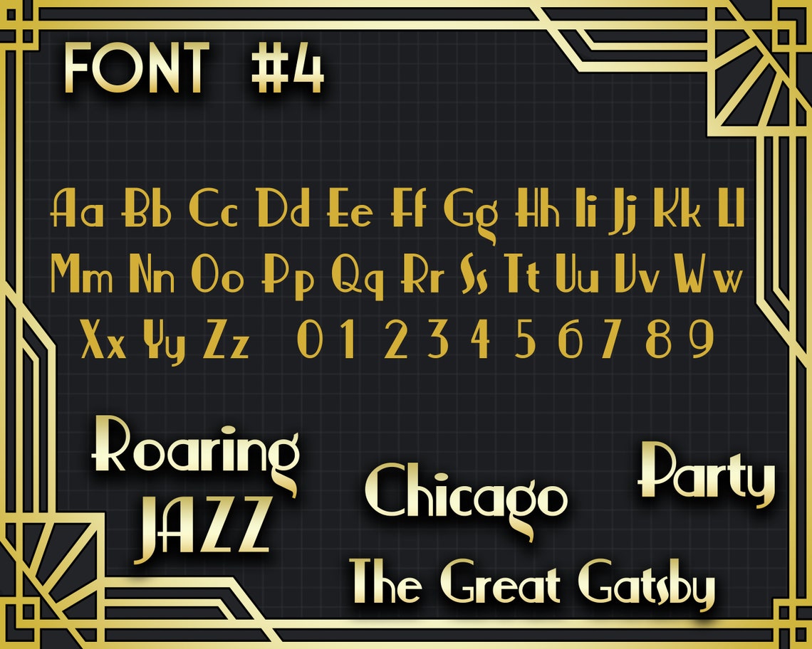 Roaring 1920s Font Bundle, the Great Gatsby Font for Cricut, Chicago ...