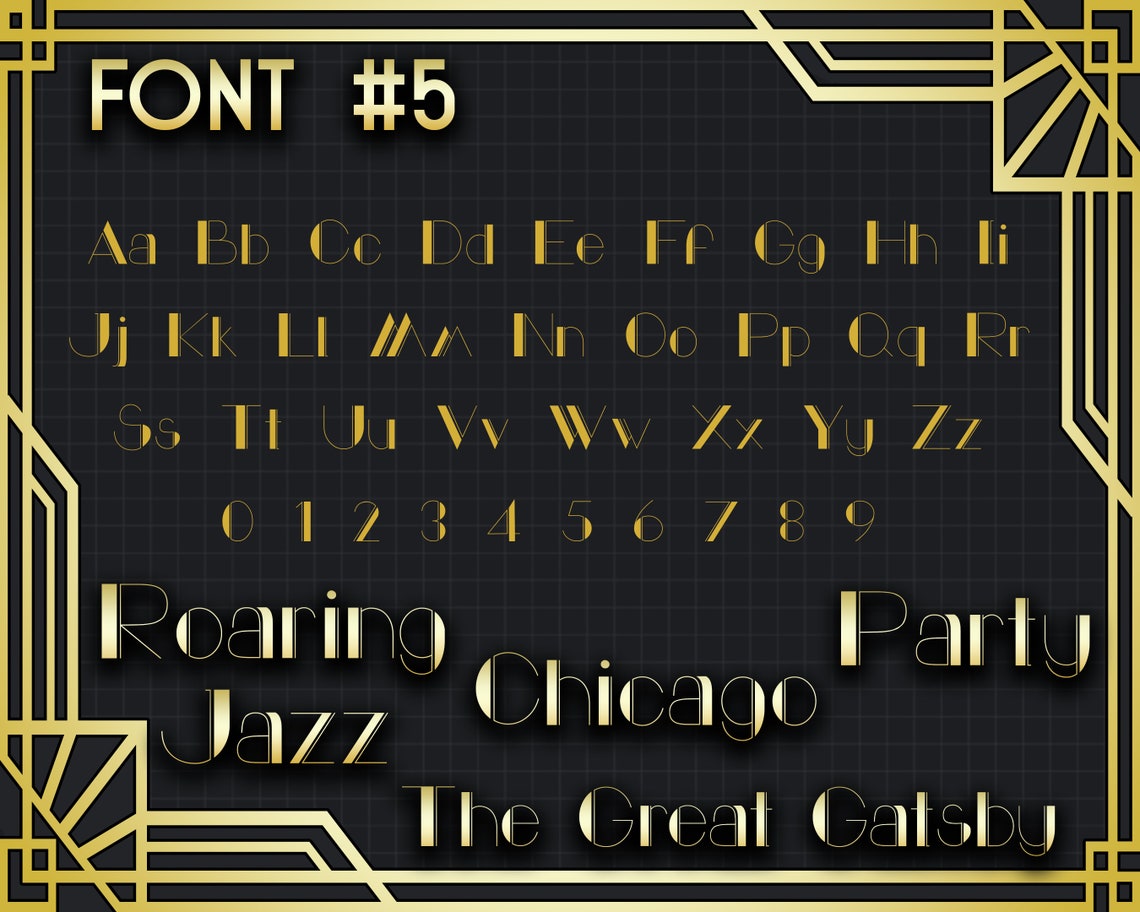 Roaring 1920s Font Bundle, the Great Gatsby Font for Cricut, Chicago ...