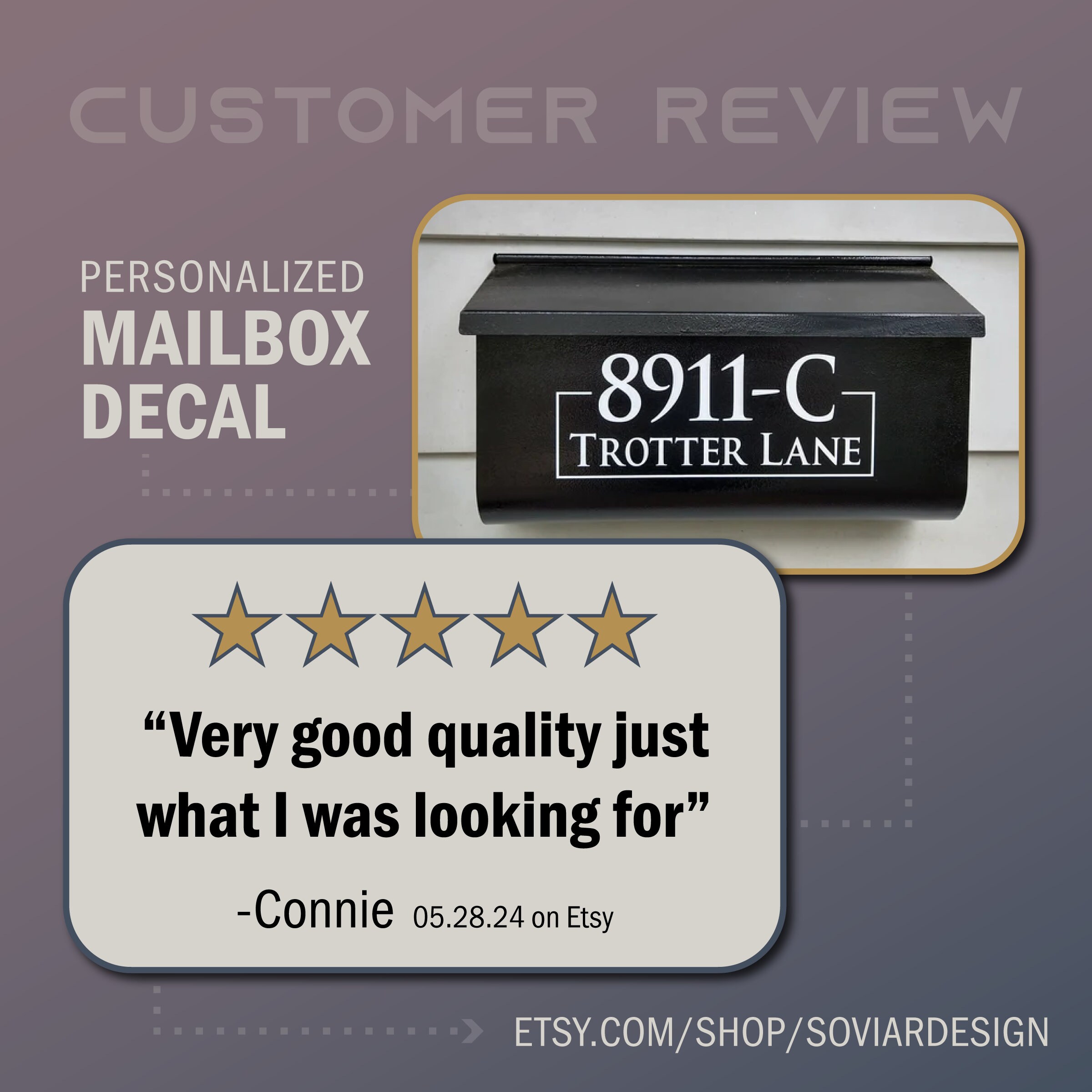 Personalized Mailbox Decal - Home Address - 10.5" X 4.4" (or Custom ...