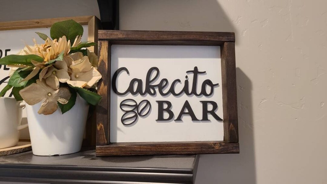 Cafecito Bar- Coffee Bar- Spanglish- Wooden Sign - Etsy