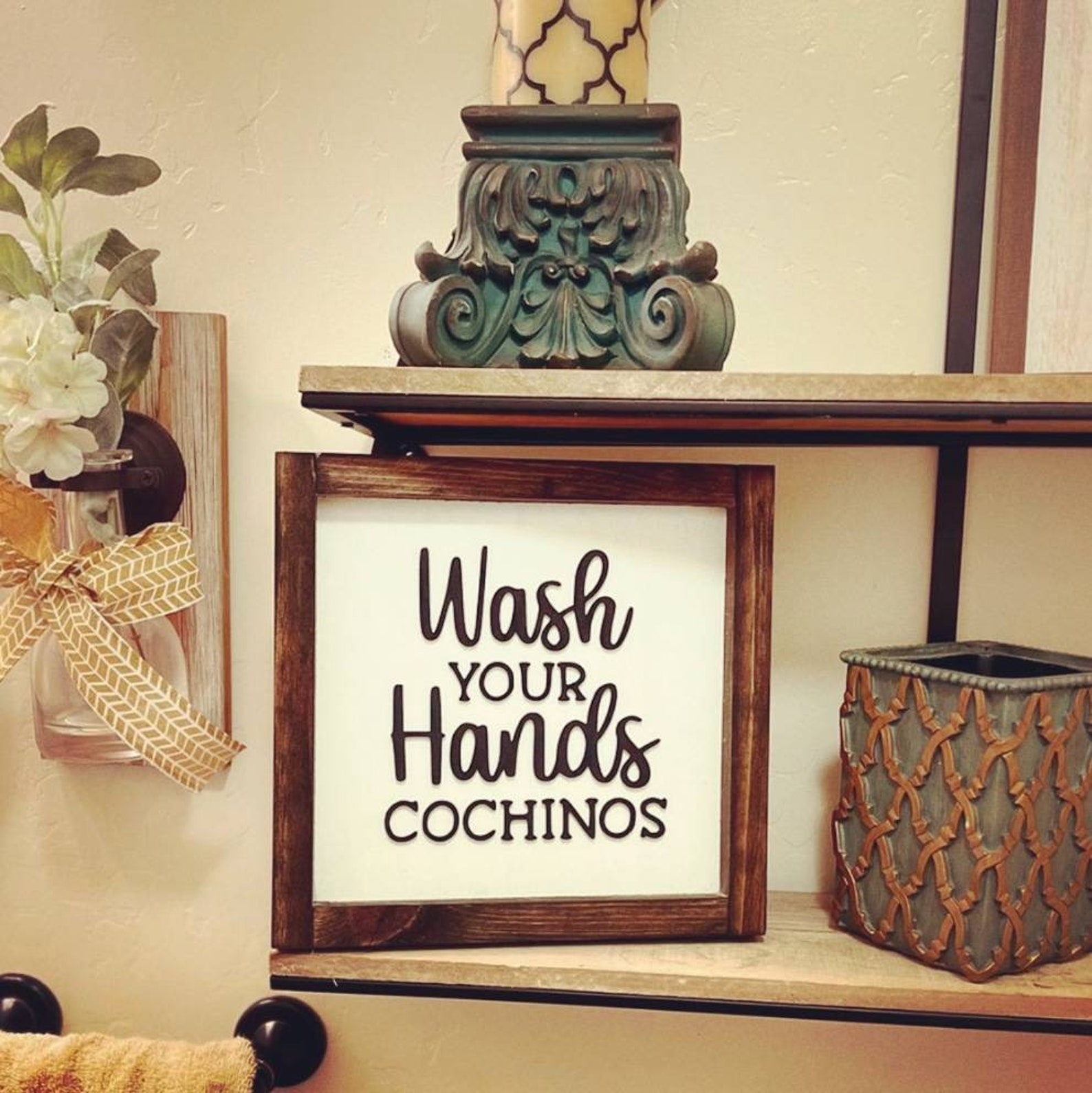 Wash Your Hands Cochinos Spanglish Sign Bathroom Humor - Etsy