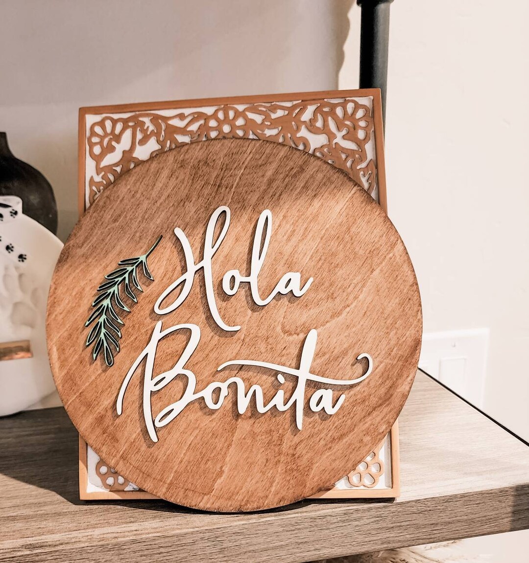 Hola Bonita Wooden Sign, Spanish Decor, Gift for Her, Home Decor, Shelf ...