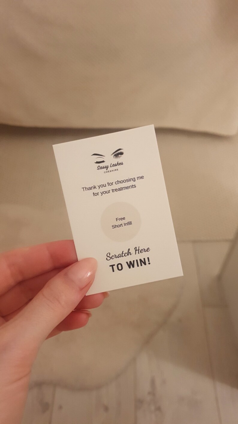 Scratch Card Template on Canva for 50 Scratch Cards. Business/ Salon ...